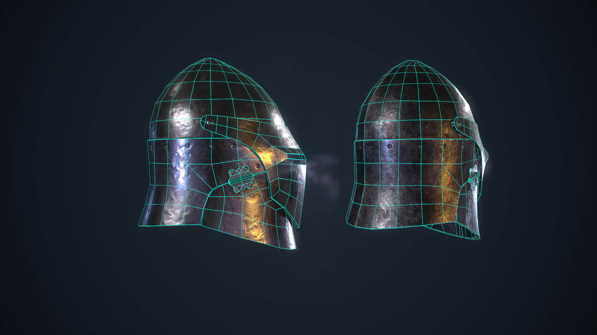 Grand Bascinet + 4 Skins - 3D Model by Lordische