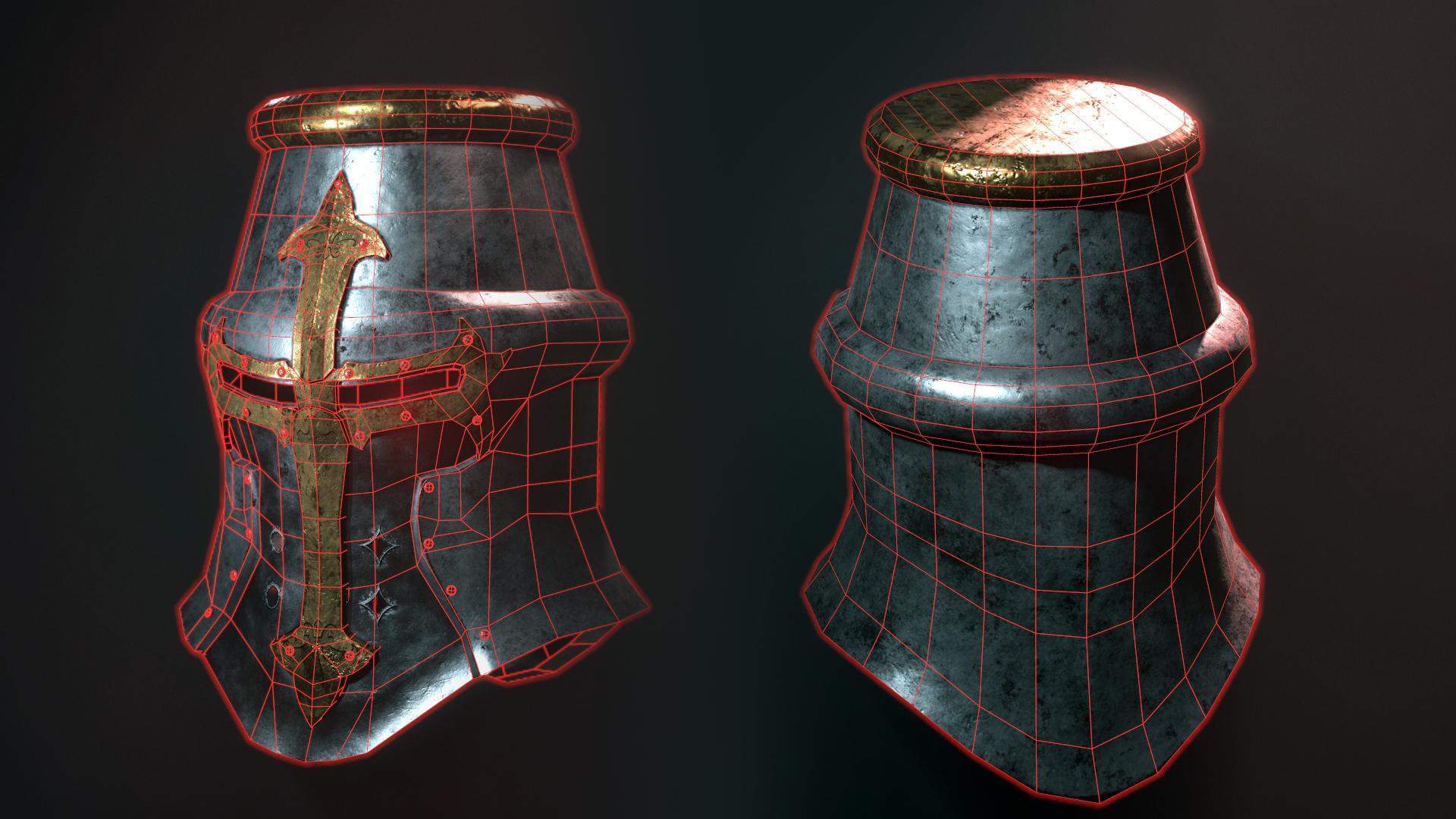 Knights helmet - 3D Model by Lordische