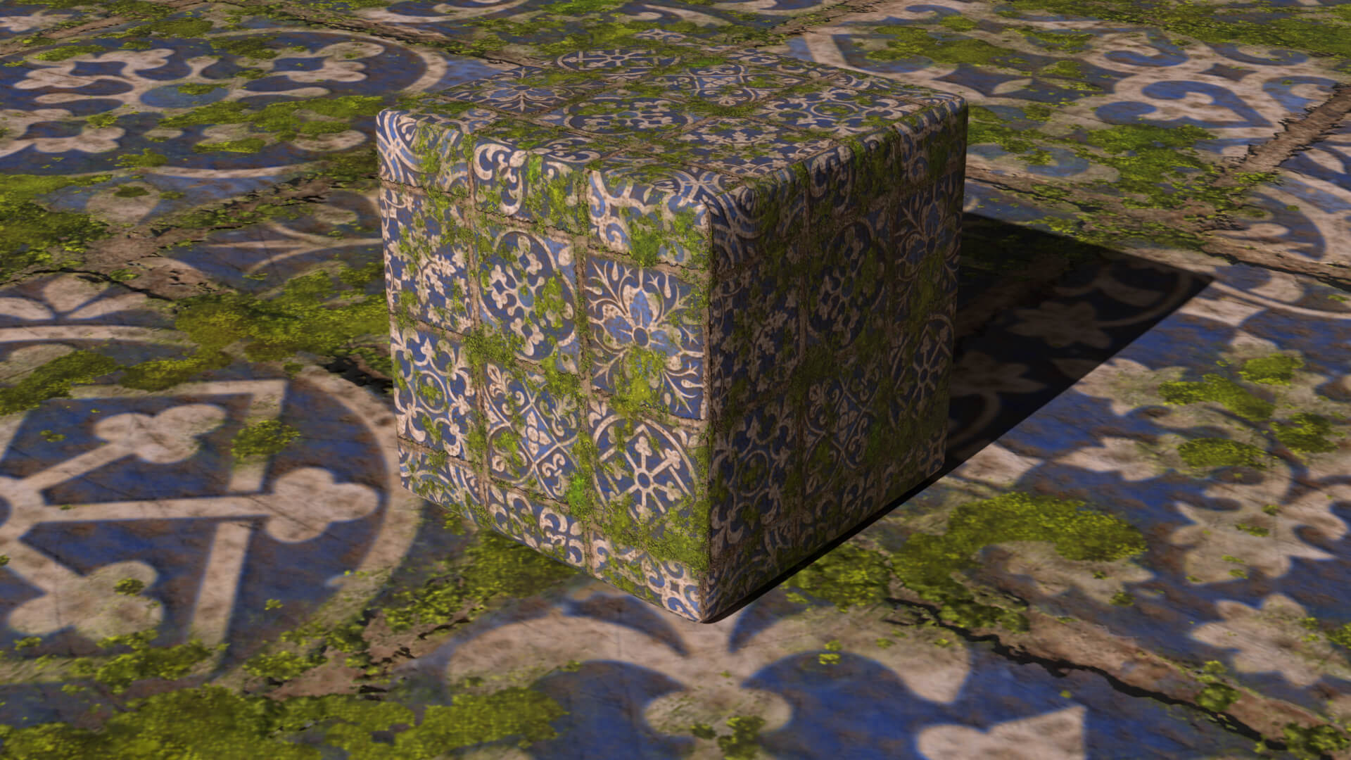 Old Medieval Pavement Mossy - 3D Texture by Lordische