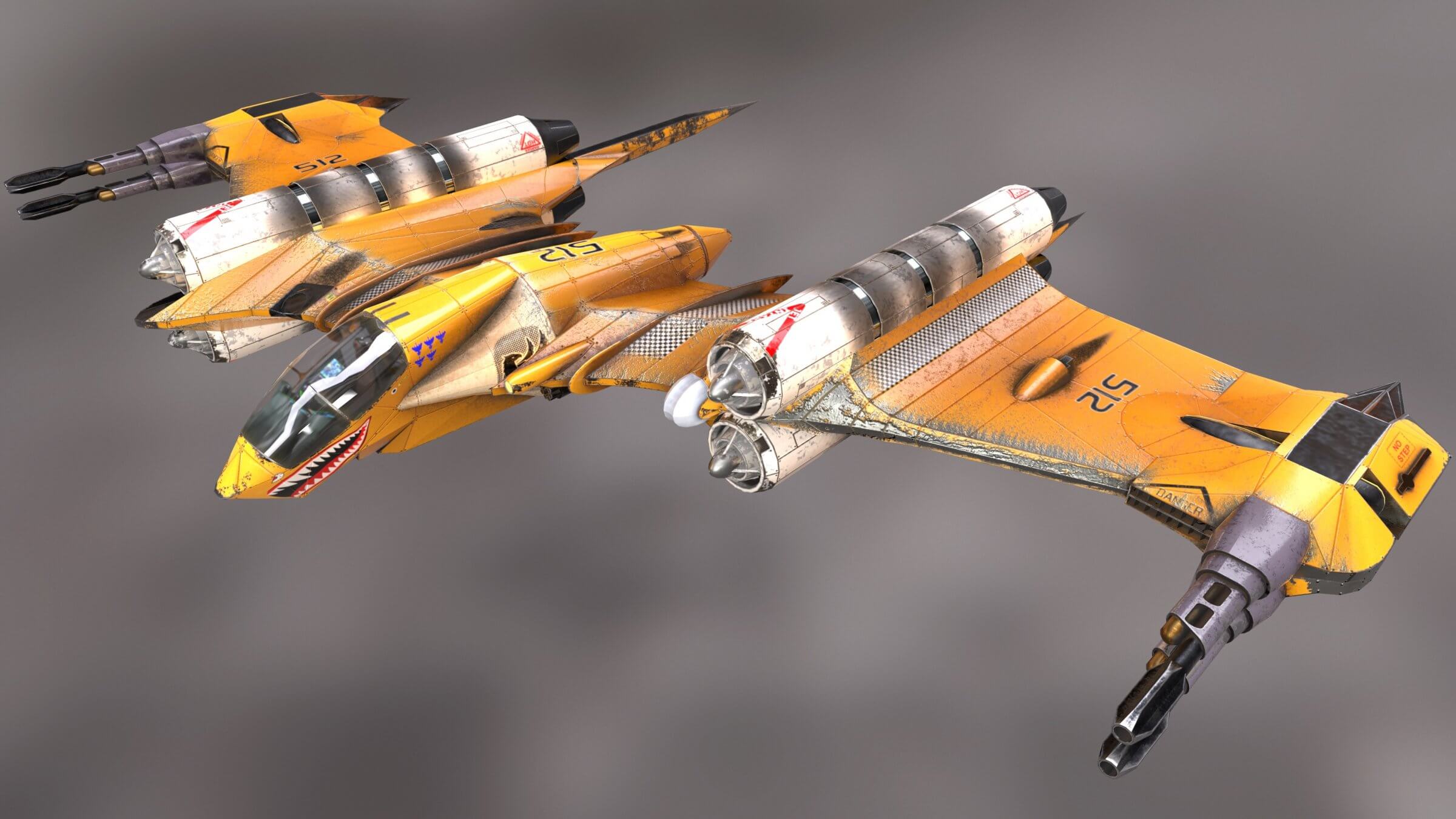 T-Fighter Space Superiority Fighter 3D Model by Lordsamo