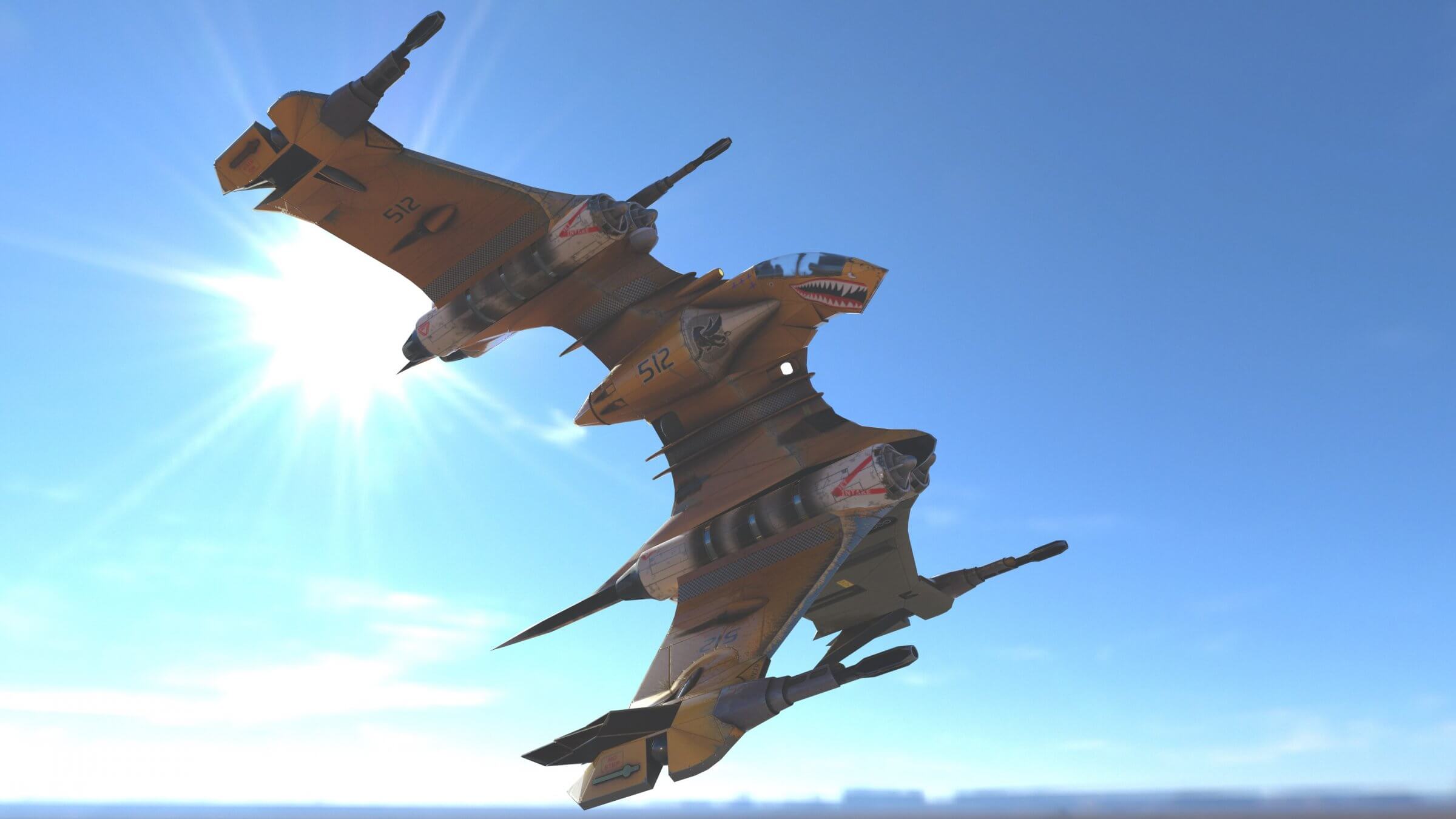T-Fighter Space Superiority Fighter 3D Model by Lordsamo