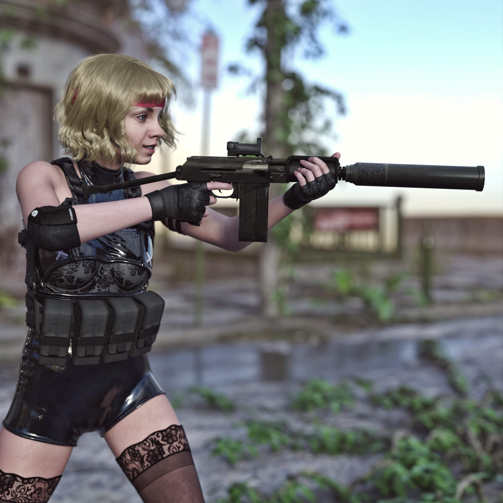 9A-91 Silenced Rifle for G8F Daz Content by Loriel