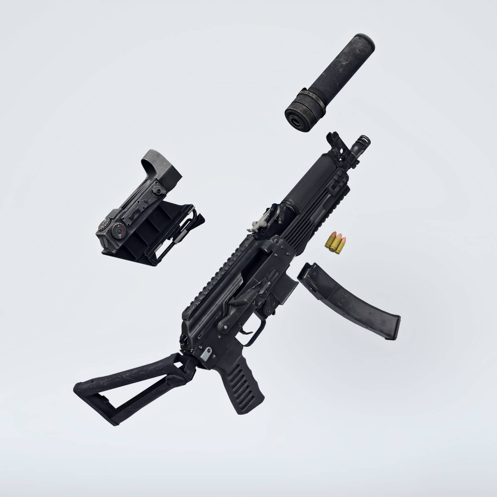 AK-V Submachine Gun MW for G8F and G9 Daz Content by Loriel