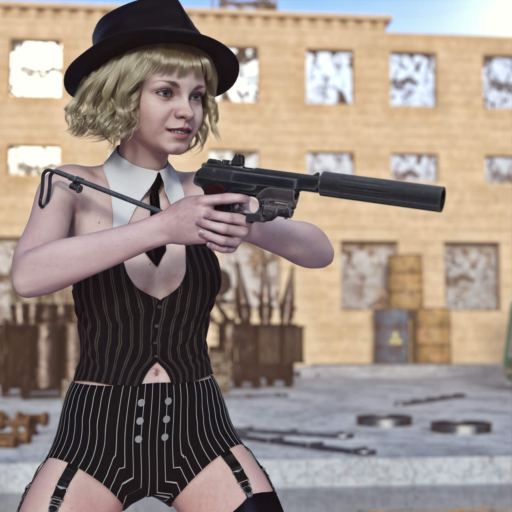 Aps Stechkin Pistol for G8F - Daz Content by Loriel