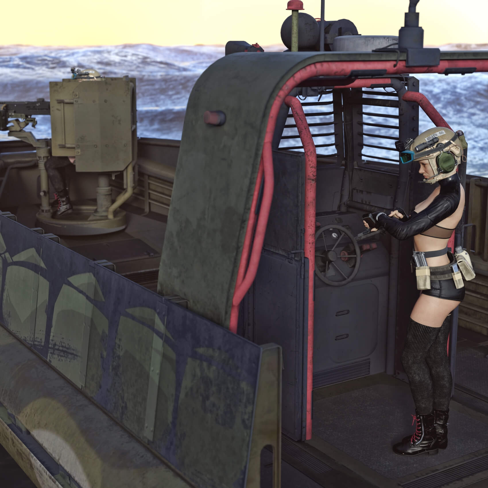 Armored Patrol Boat for DAZ3D - Daz Content by Loriel