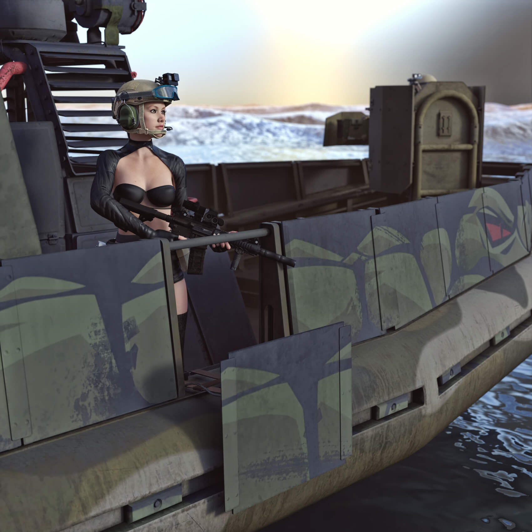 Armored Patrol Boat for DAZ3D - Daz Content by Loriel