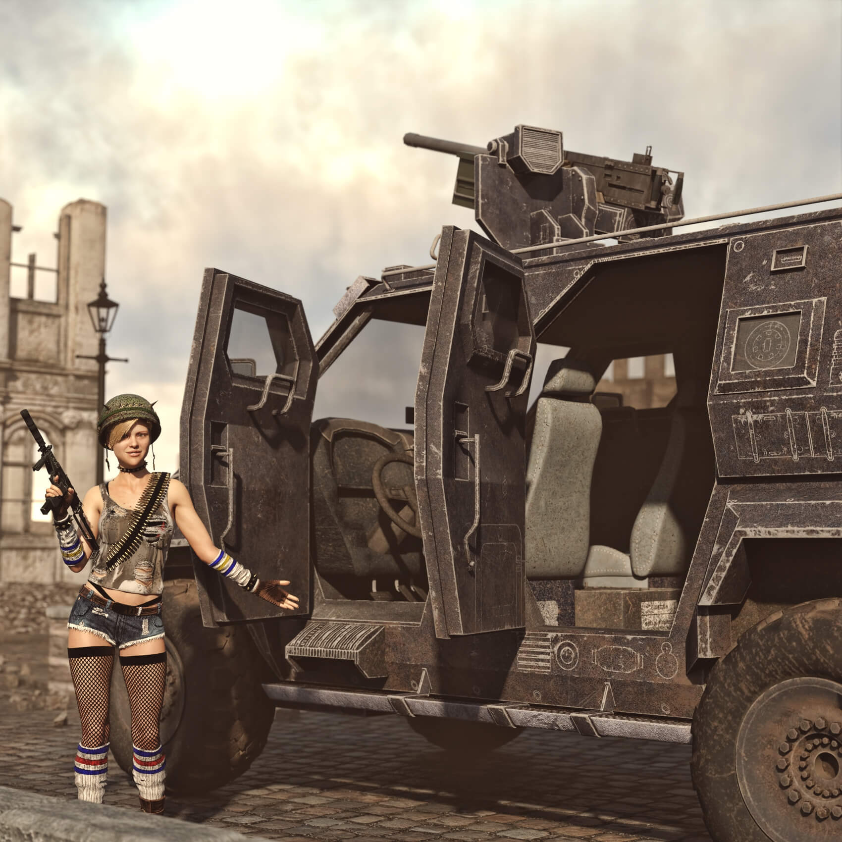 Armored Car With Gun for DAZ by Loriel