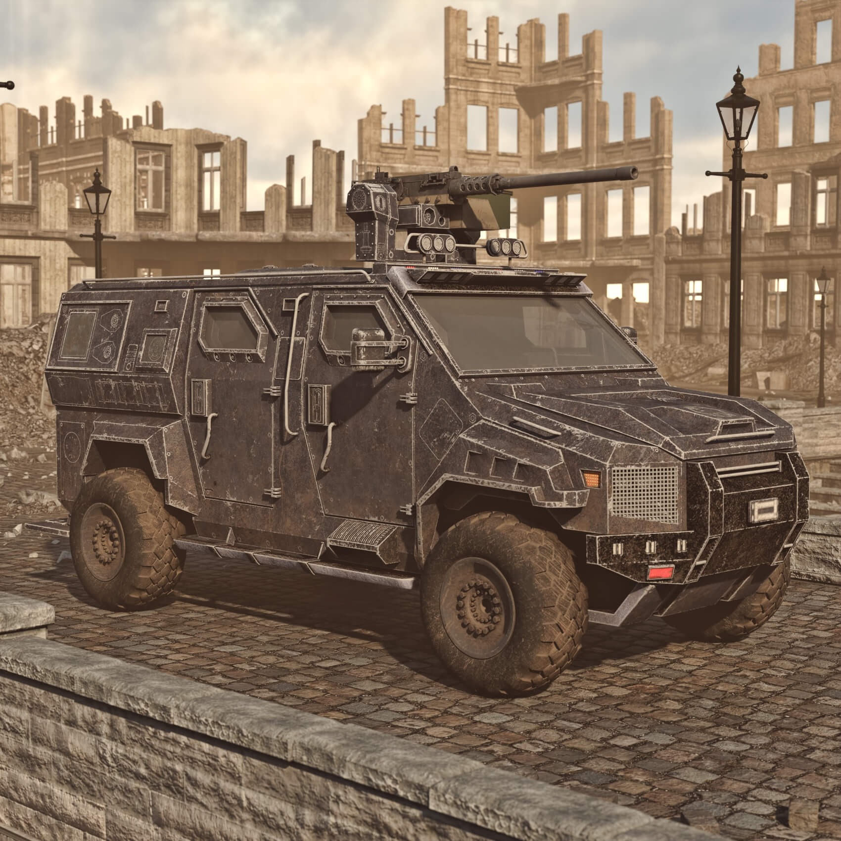Armored Car With Gun for DAZ by Loriel