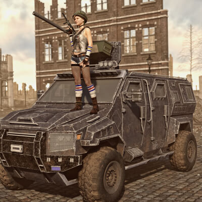 Armored Car With Gun for DAZ by Loriel
