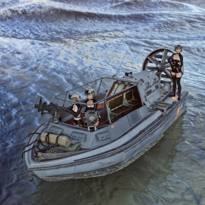 Army Boat WS for DAZ3D - Daz Content by Loriel
