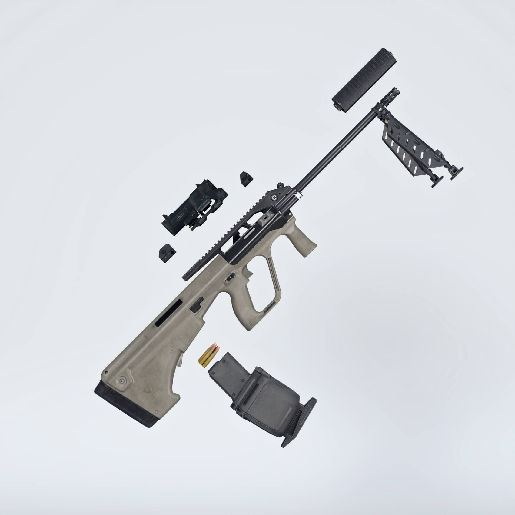 Aug MW Light Machinegun for G8F - Daz Content by Loriel