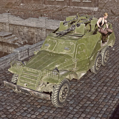 BTR 152D AA Armored Truck WT for DAZ3D - Daz Content by Loriel