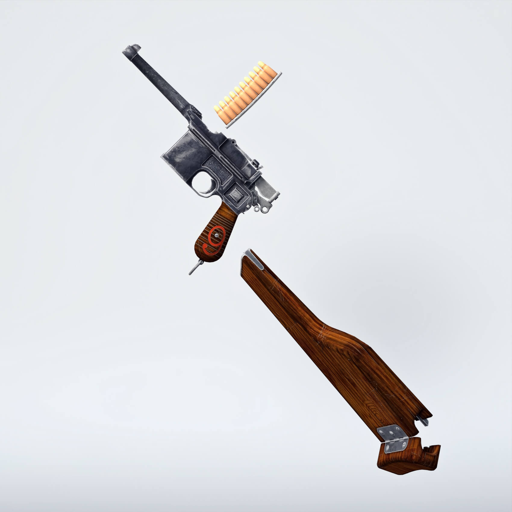 C96 Pistol for G8F - Daz Content by Loriel
