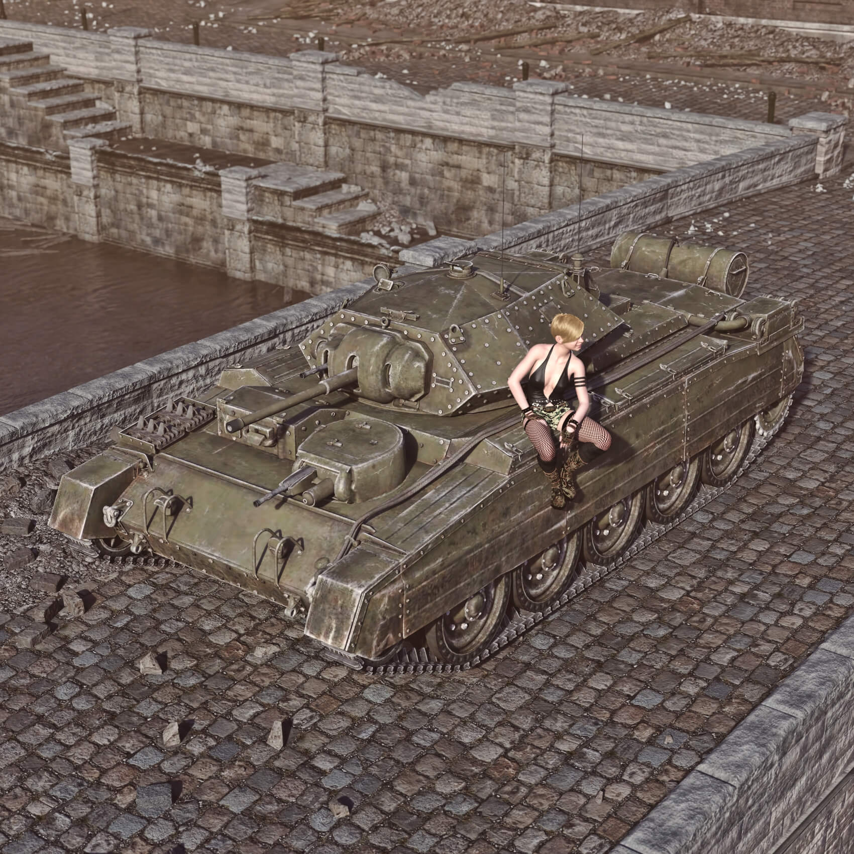 Crusader Mk2 Tank WT for Daz3D - Daz Content by Loriel