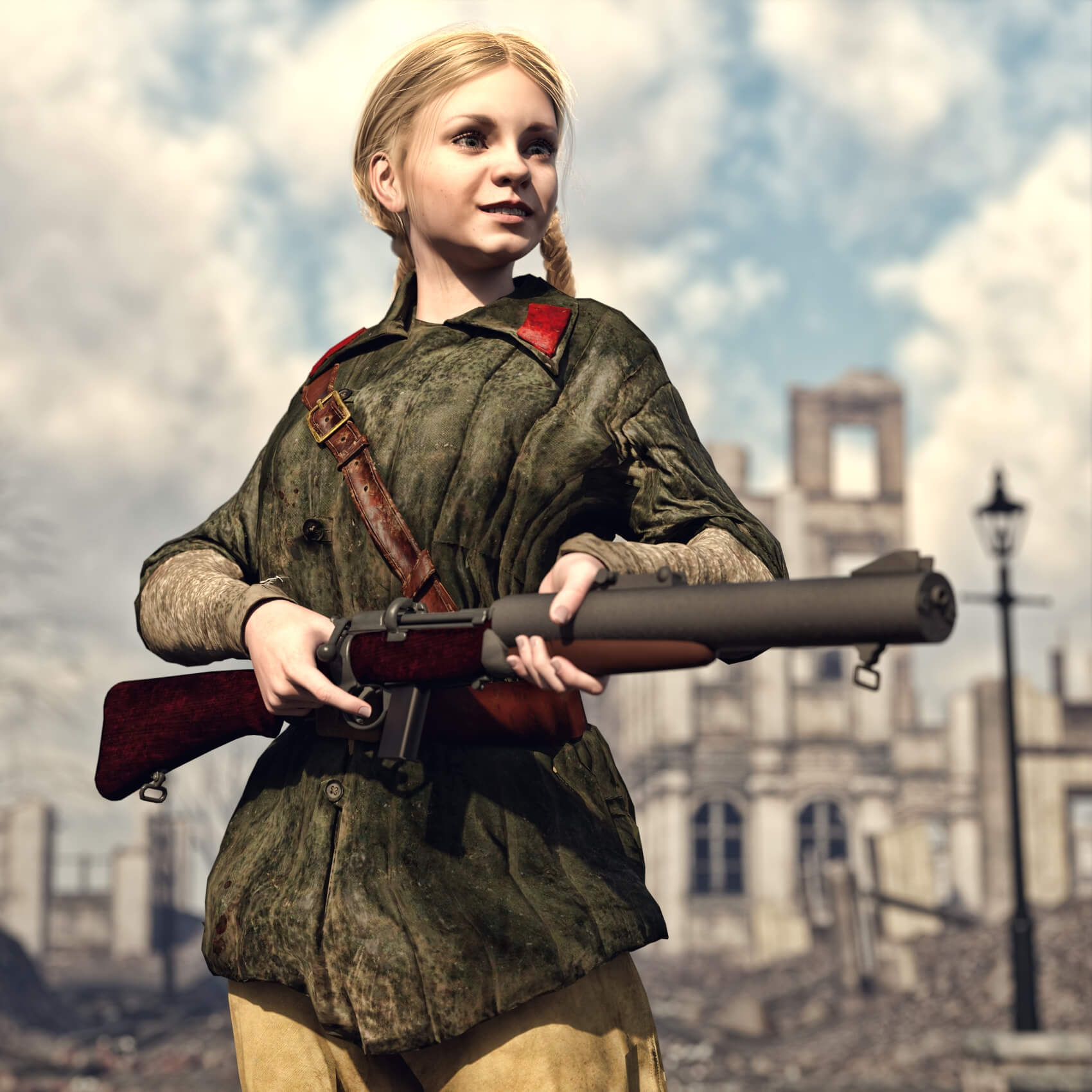 De Lisle Silenced Carbine for G8F - Daz Content by Loriel