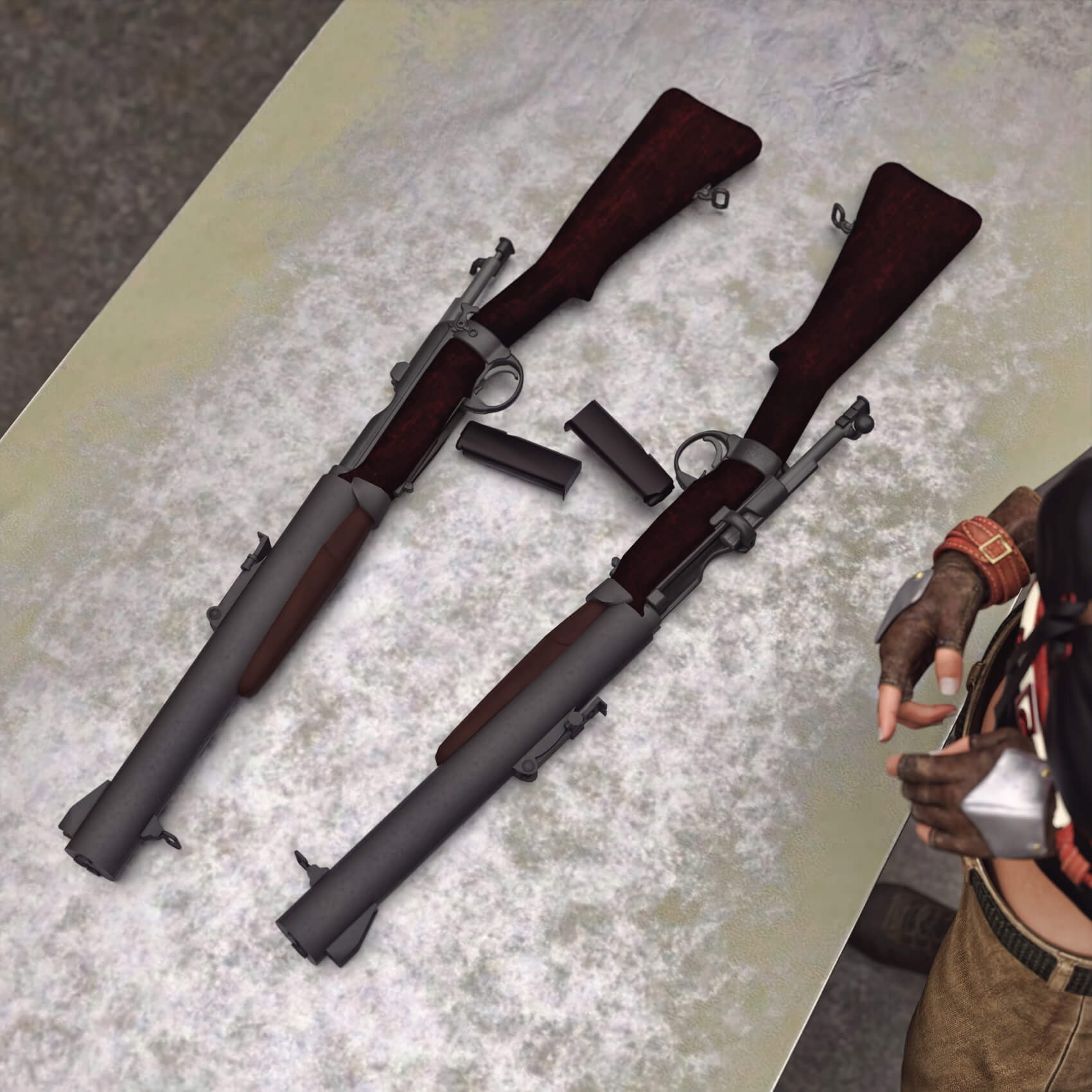 De Lisle Silenced Carbine for G8F - Daz Content by Loriel