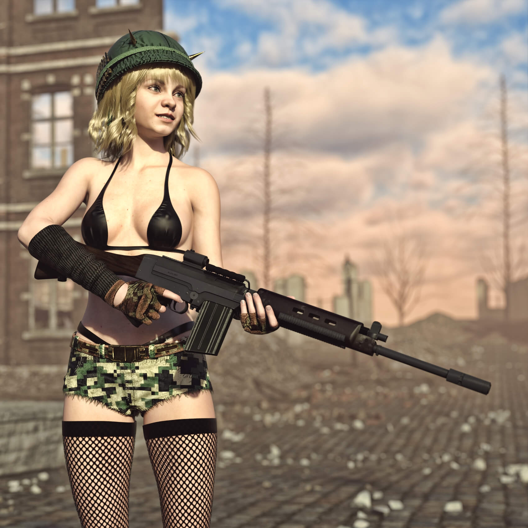 FN FAL for G8F - Daz Content by Loriel