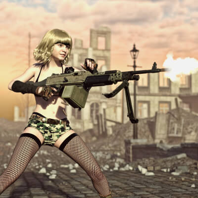 GPMG M240 MAG Machine Gun WZ for G8F and G9 - Daz Content by Loriel