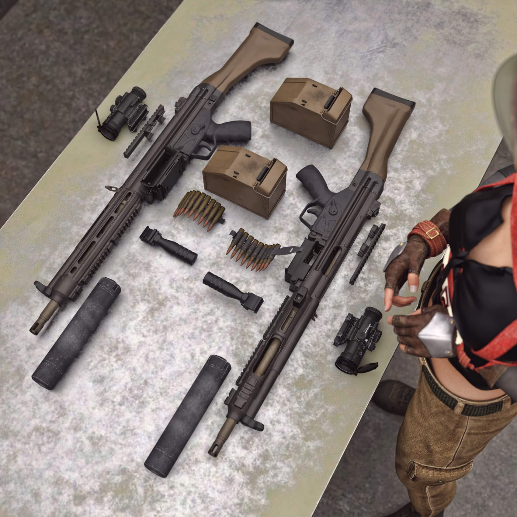 HK 24 RAPP Machinegun CW for G8F and G9 - Daz Content by Loriel