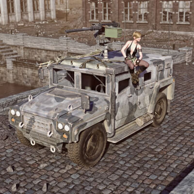 Humvee with Turret Vehicle DG for Daz3D - Daz Content by Loriel