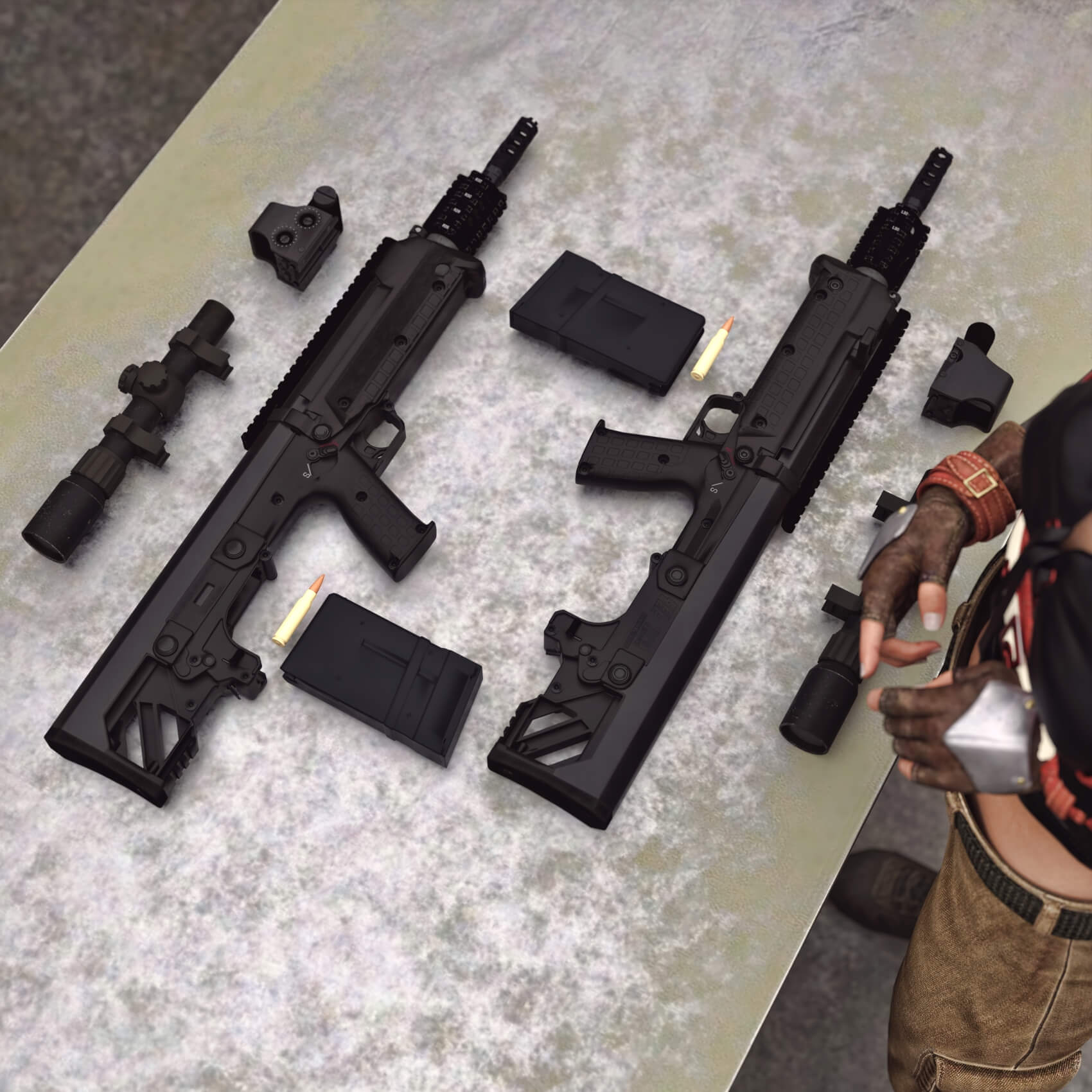 Kt Bullpup Rifle for G8F - Daz Content by Loriel