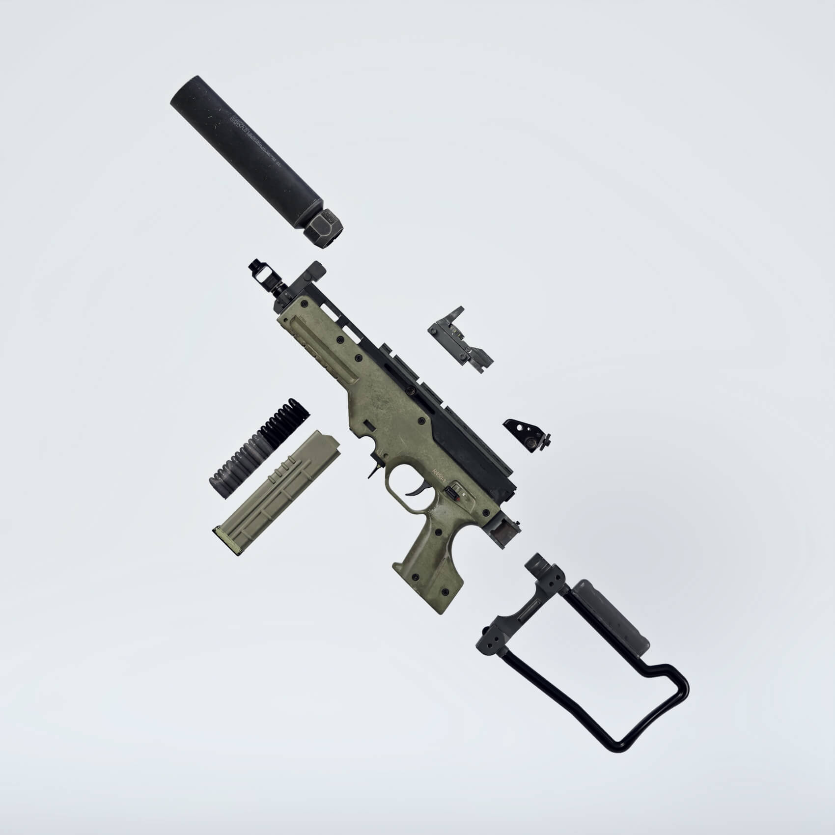 LC10 Submachine Gun CW for G8F and G9 - Daz Content by Loriel