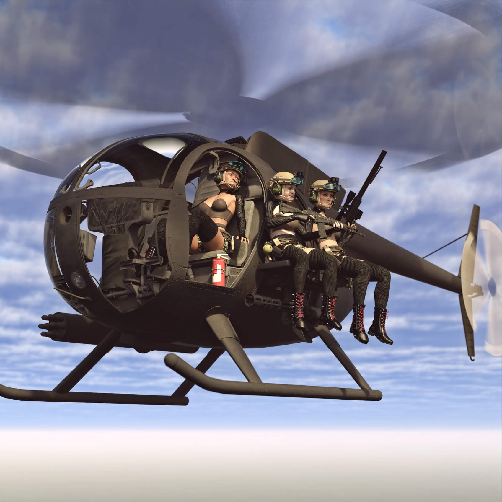 Little Bird Helicopter for Daz3D - Daz Content by Loriel
