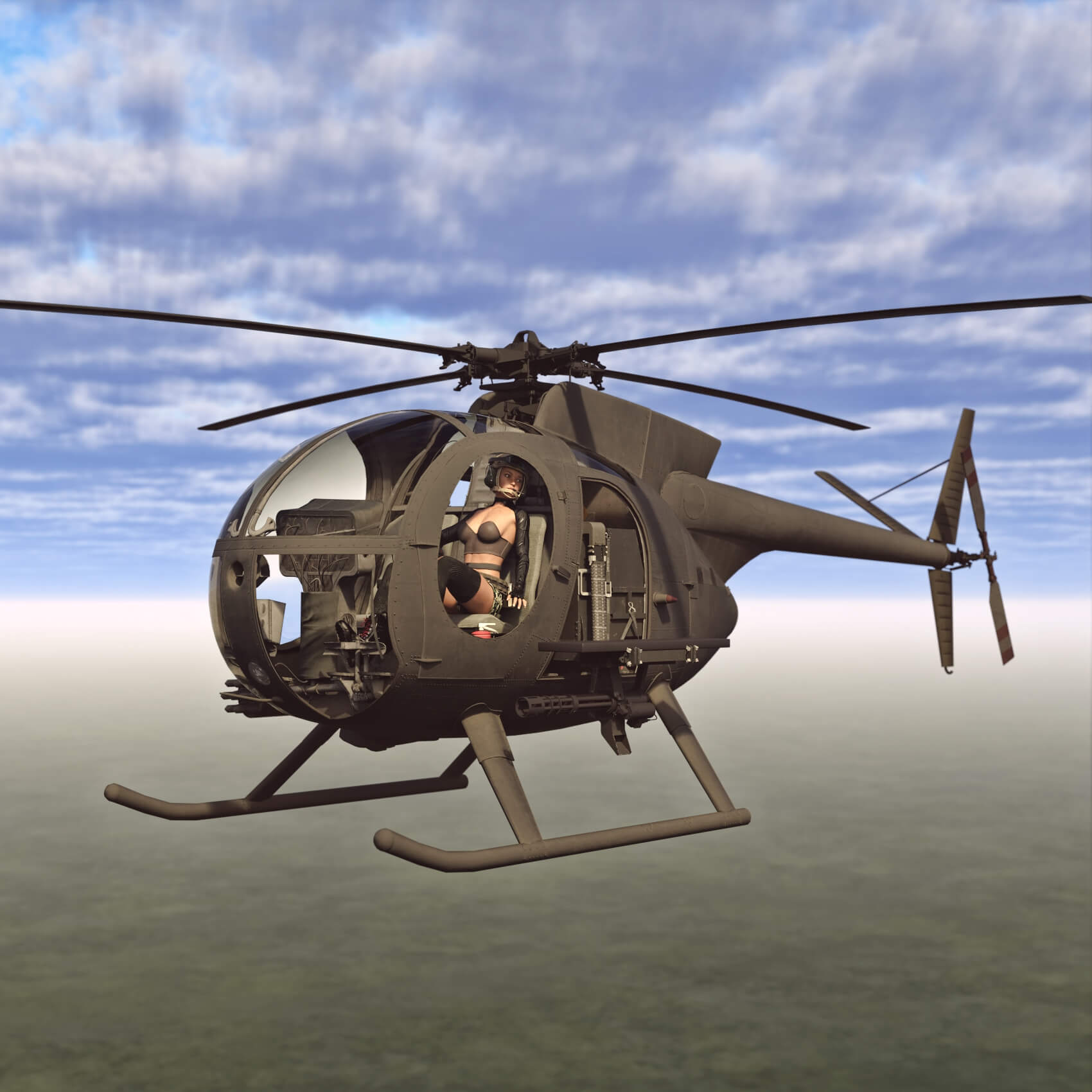Little Bird Helicopter for Daz3D - Daz Content by Loriel