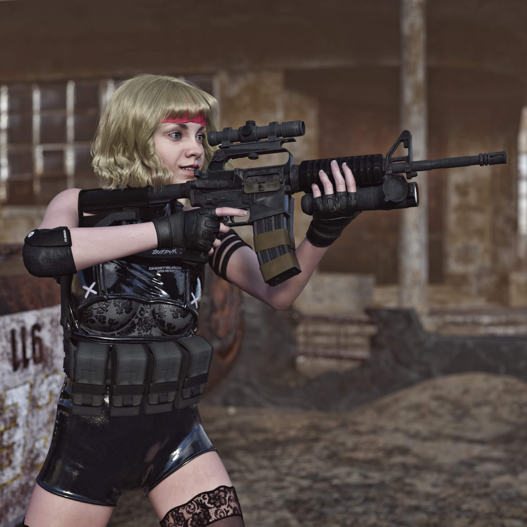 M16 Commando for G8F (With Attachments) - Daz Content by Loriel