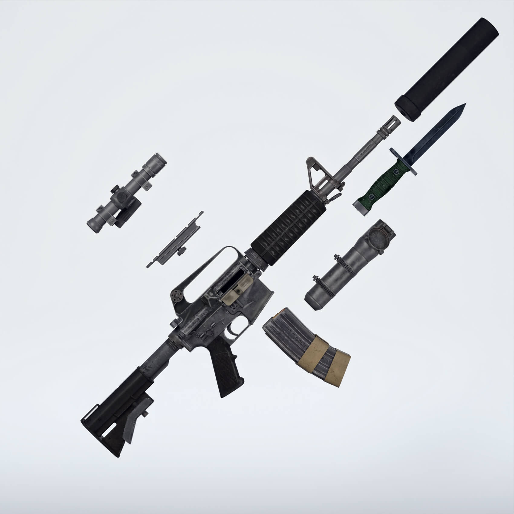 M16 Commando for G8F (With Attachments) - Daz Content by Loriel