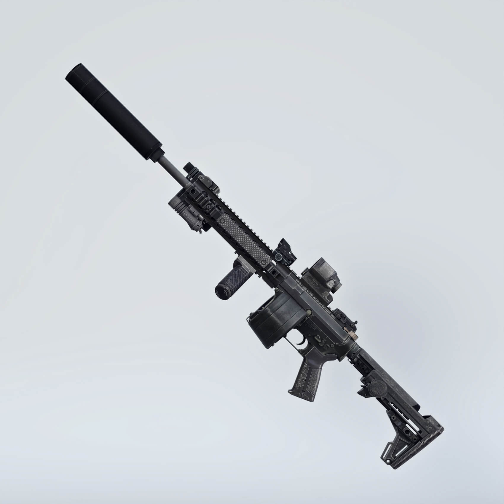 M4 Combat Rifle with Drum TK for G8F and G9 - Daz Content by Loriel