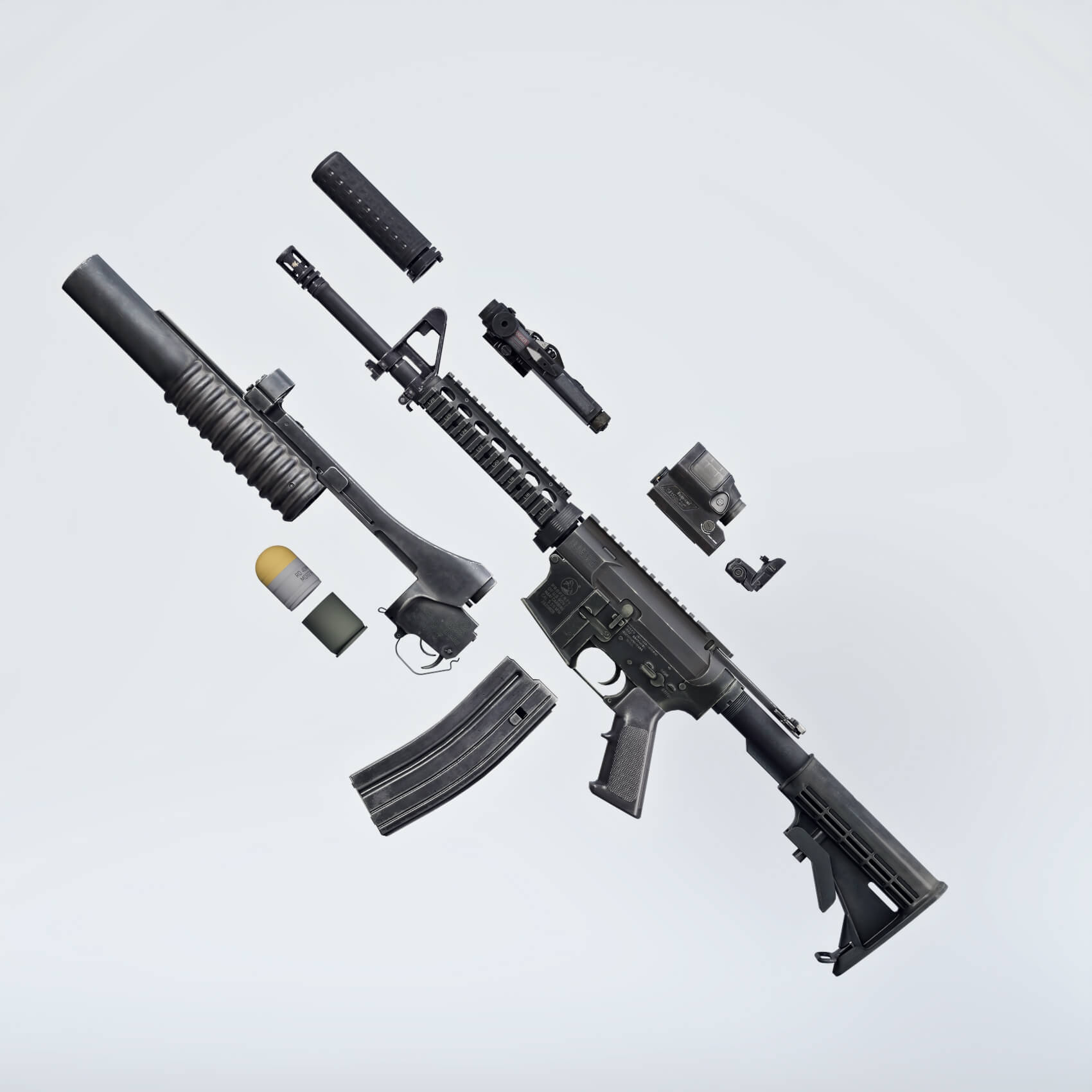M4A1 TK Assault Rifle with Launcher for G8F and G9 - Daz Content by Loriel