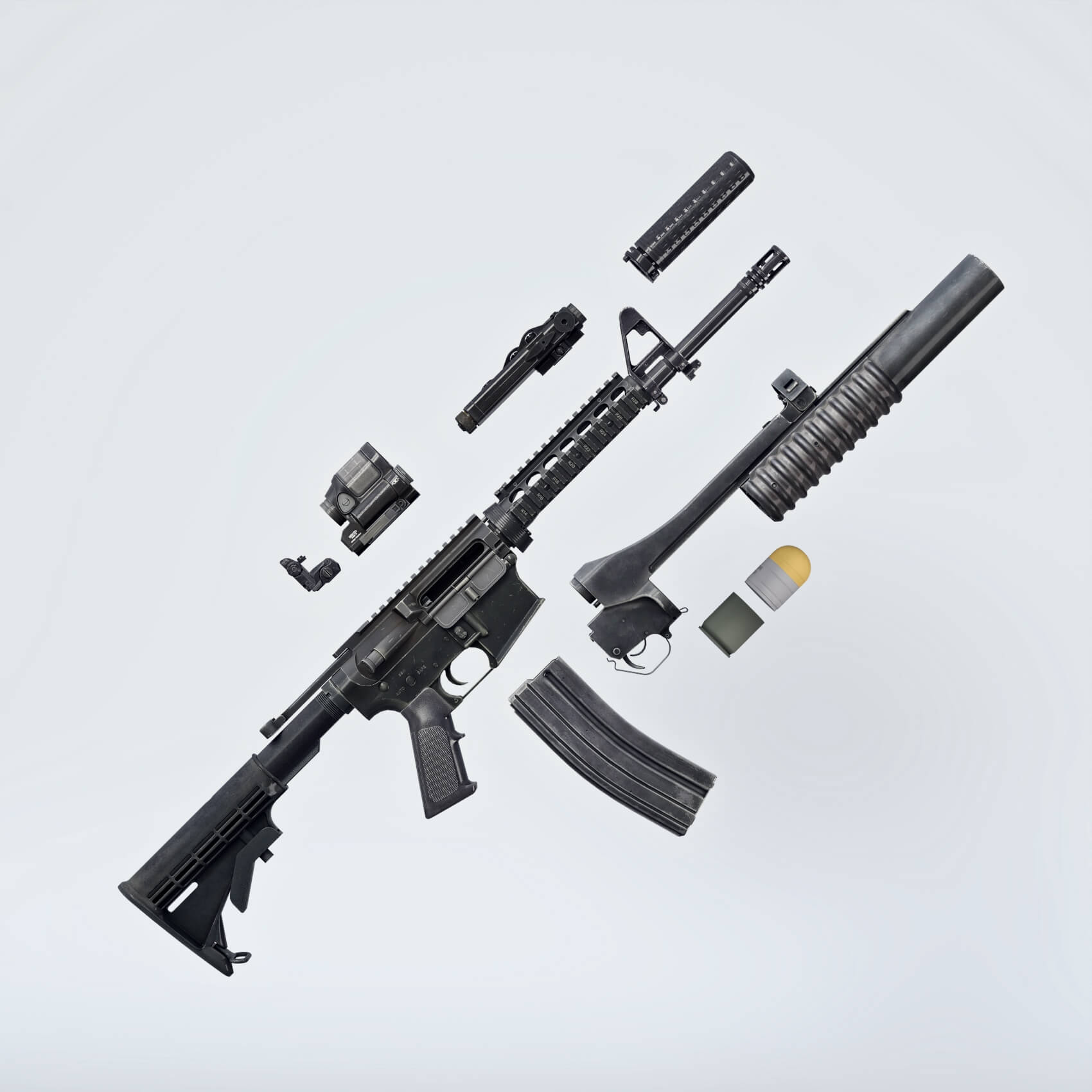 M4A1 TK Assault Rifle with Launcher for G8F and G9 - Daz Content by Loriel