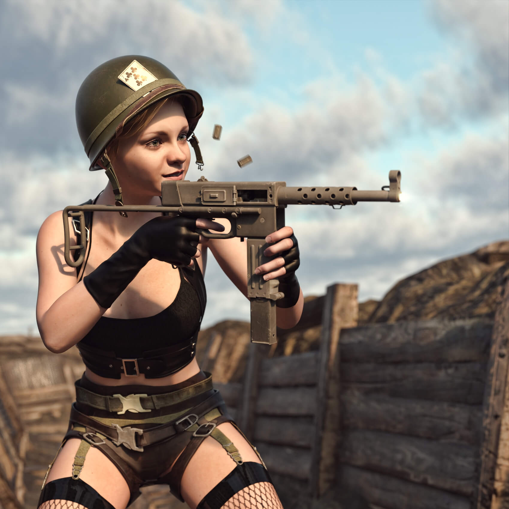 MAT49 SMG Gun for G8F - Daz Content by Loriel