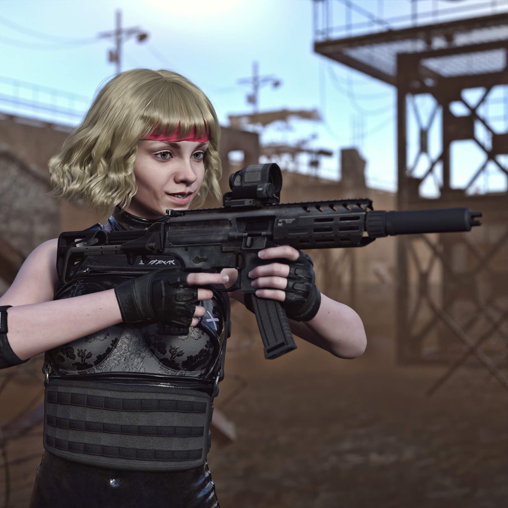 Mpx Gun 9mm for G8F - Daz Content by Loriel