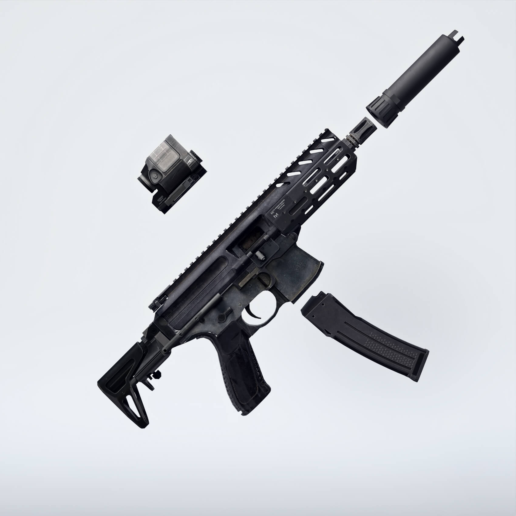 Mpx Gun 9mm for G8F - Daz Content by Loriel