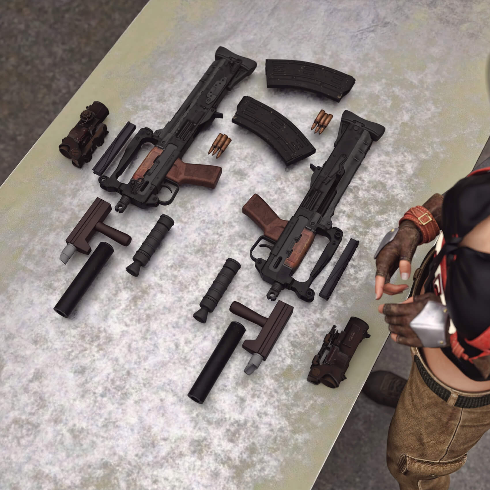 OTS-14 Groza CW Assault Rifle for G8F and G9 Daz Content by Loriel