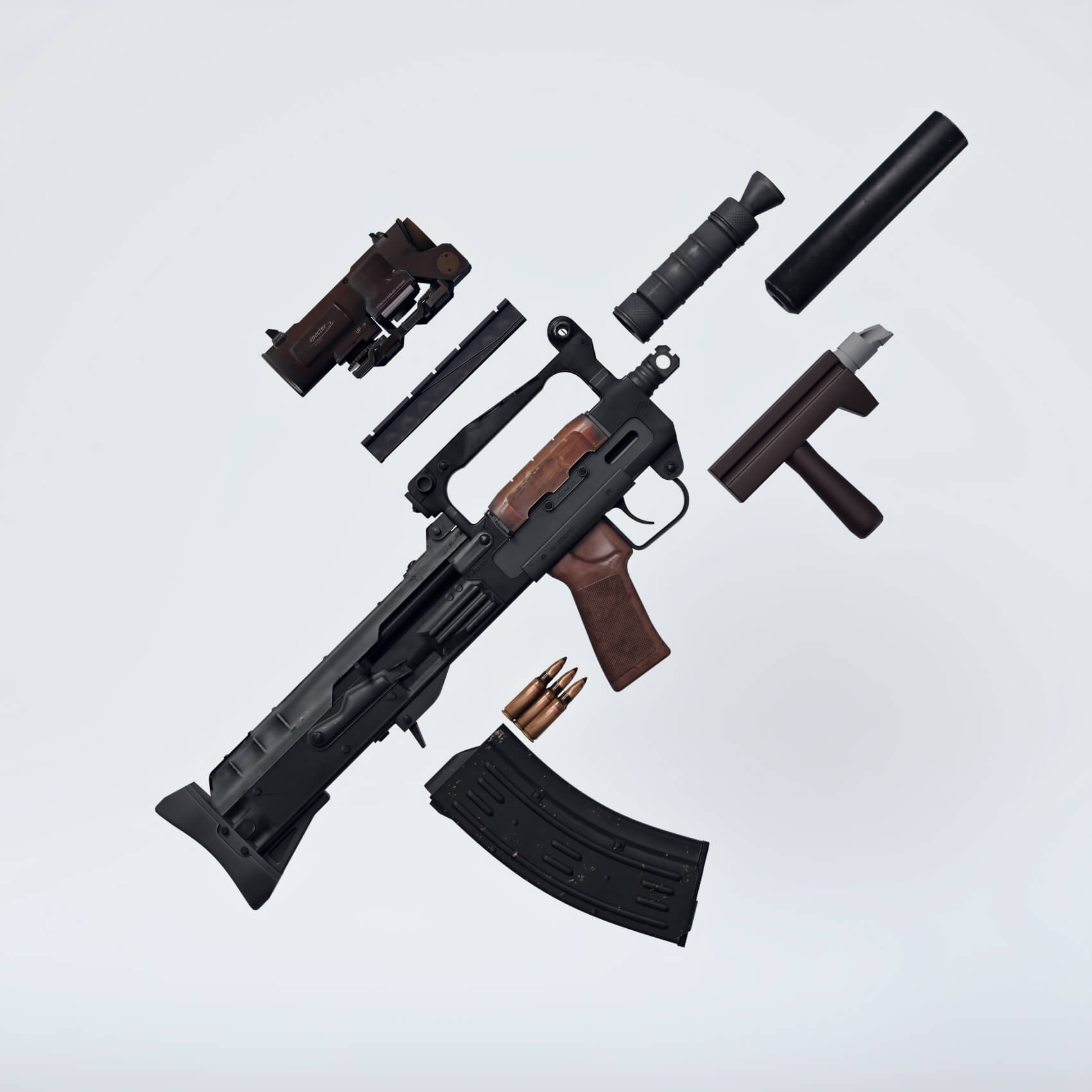 OTS-14 Groza CW Assault Rifle for G8F and G9 Daz Content by Loriel