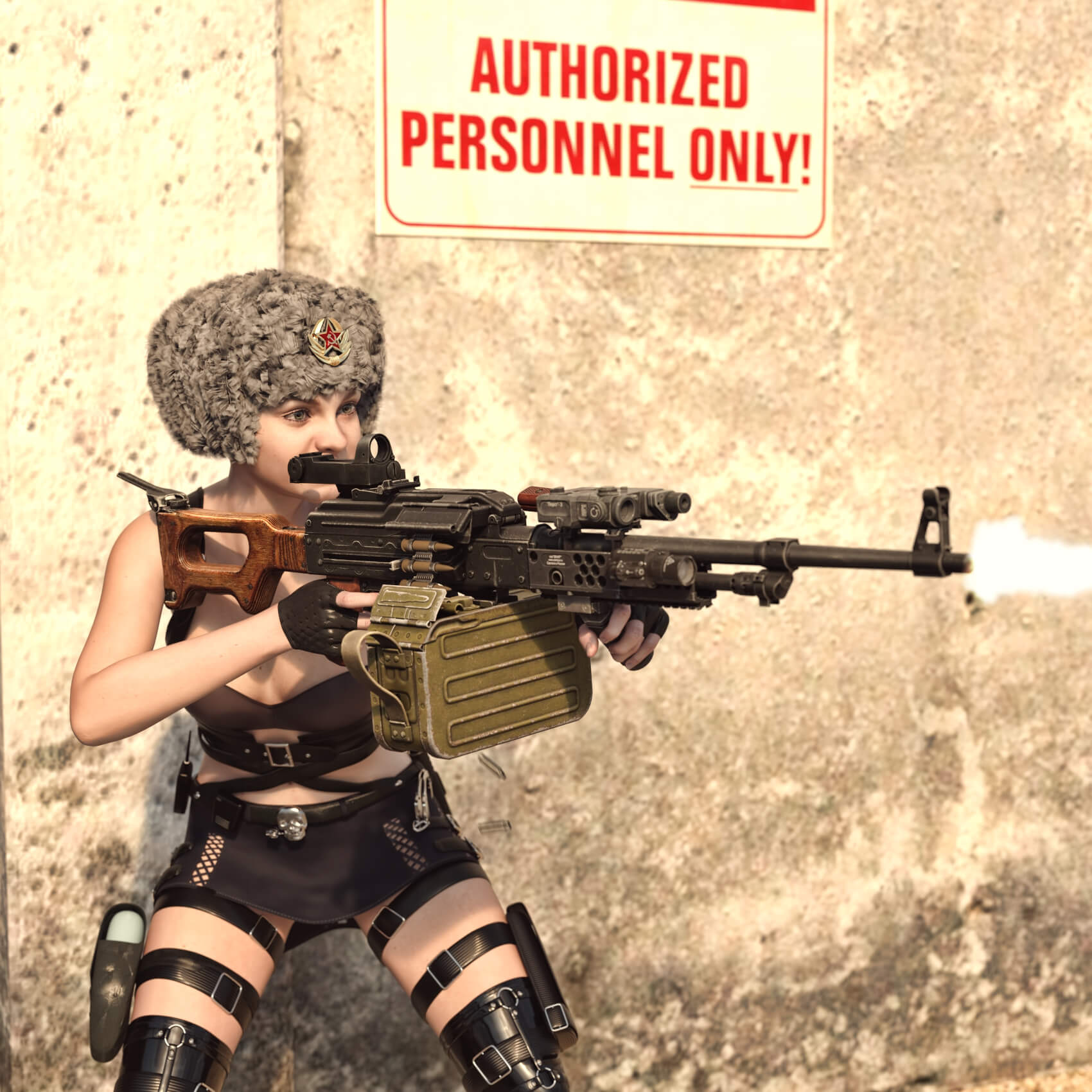 Pecheneg PKP TK Storm Machine Gun for G8f and G9 - Daz Content by Loriel