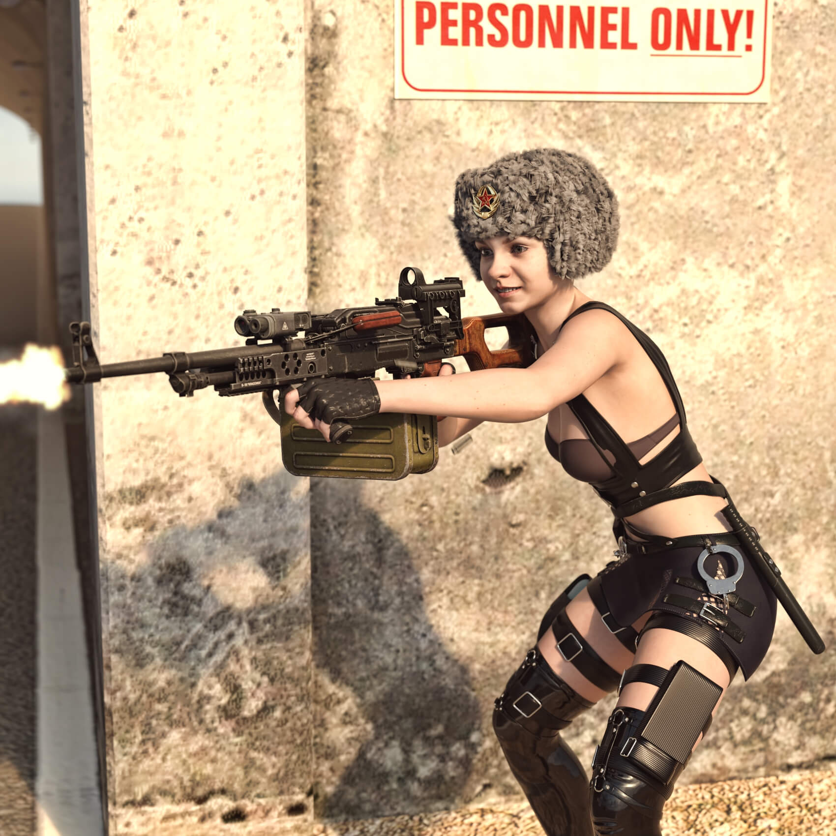 Pecheneg PKP TK Storm Machine Gun for G8f and G9 - Daz Content by Loriel