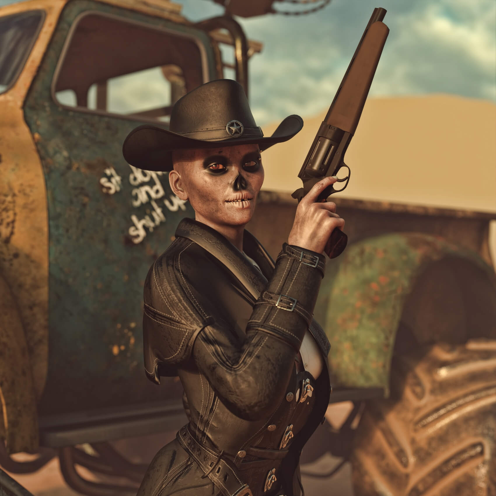 Postapocalyptic Revolver for G8F - Daz Content by Loriel