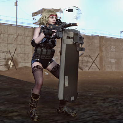 Riot Shield P34 WZ2 for G8F and G9 - Daz Content by Loriel