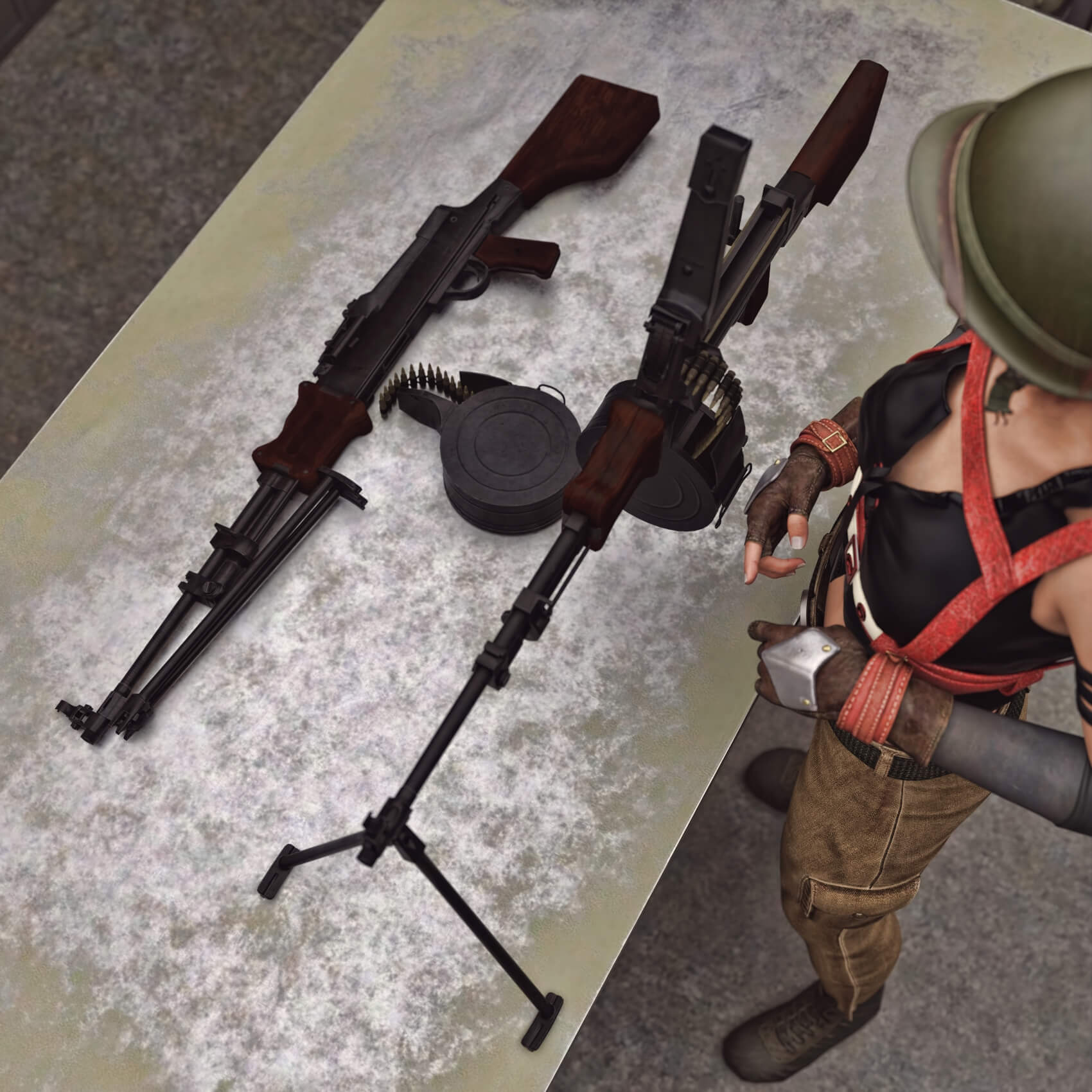 Rpd Machine Gun for G8F - Daz Content by Loriel