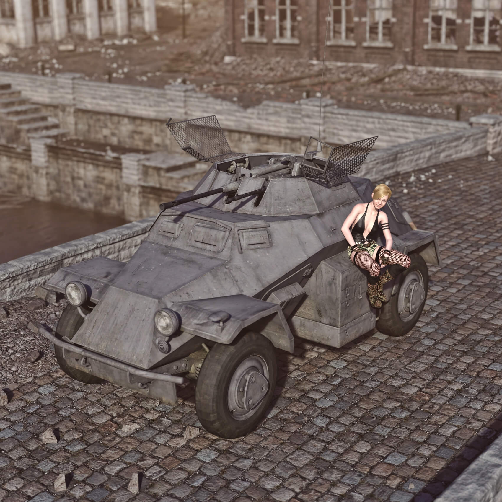 Sdkfz 222 Recon Vehicle WT for Daz3D - Daz Content by Loriel