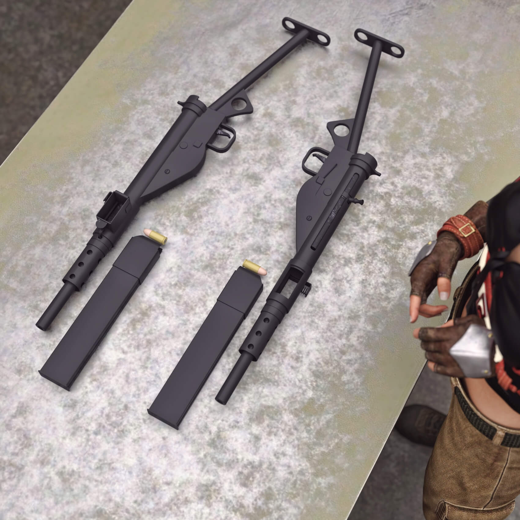 Sten MK2 SMG for G8F - Daz Content by Loriel