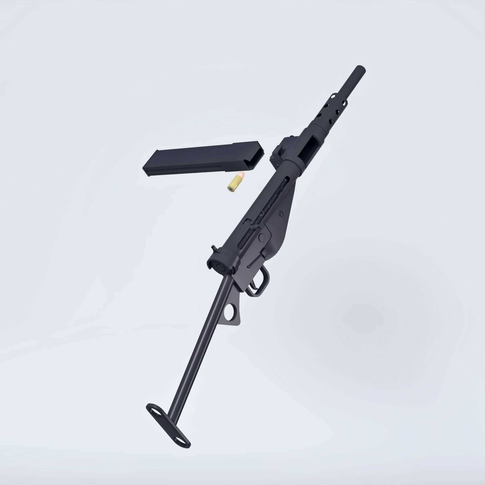 Sten MK2 SMG for G8F - Daz Content by Loriel