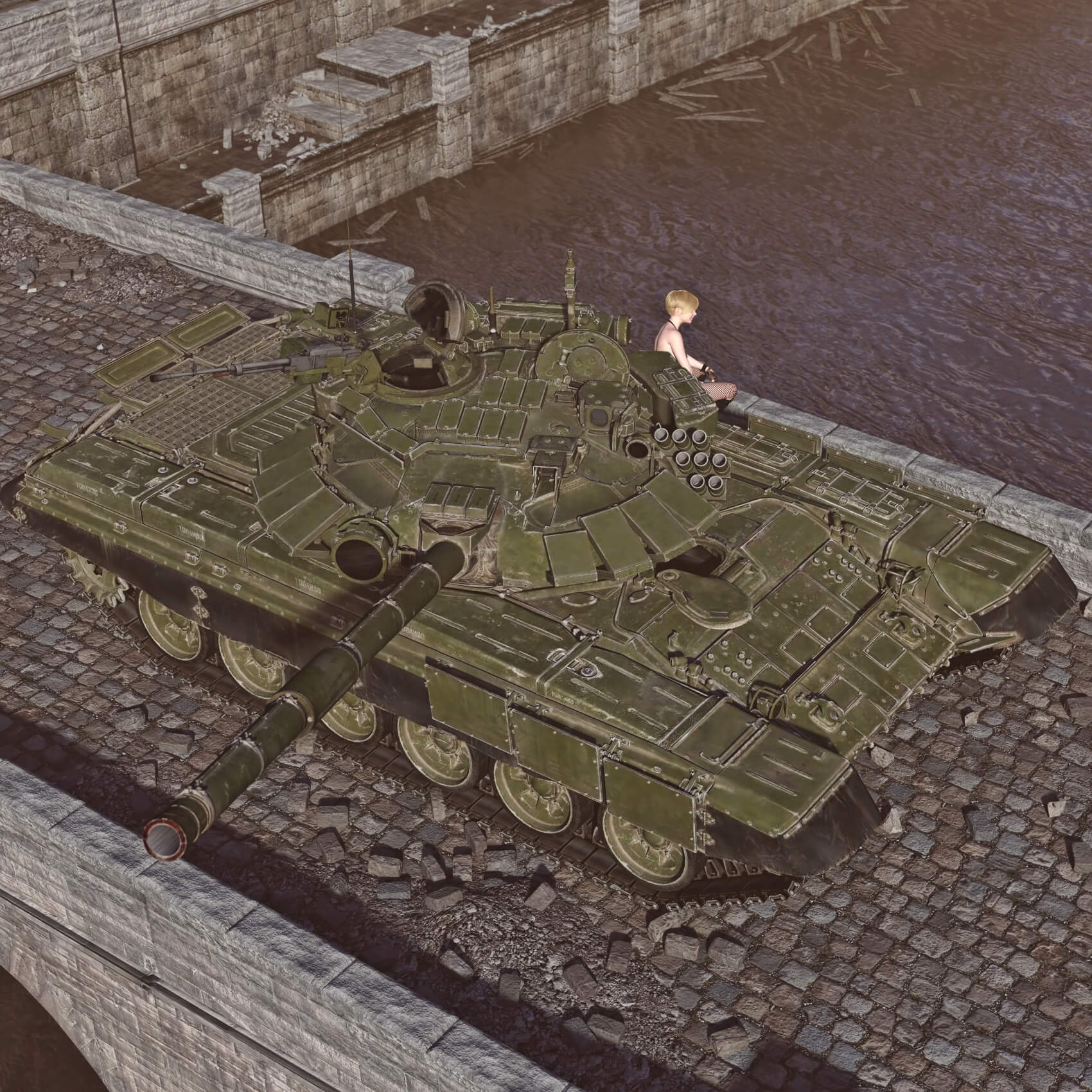T72 Tank for DAZ3D - Daz Content by Loriel