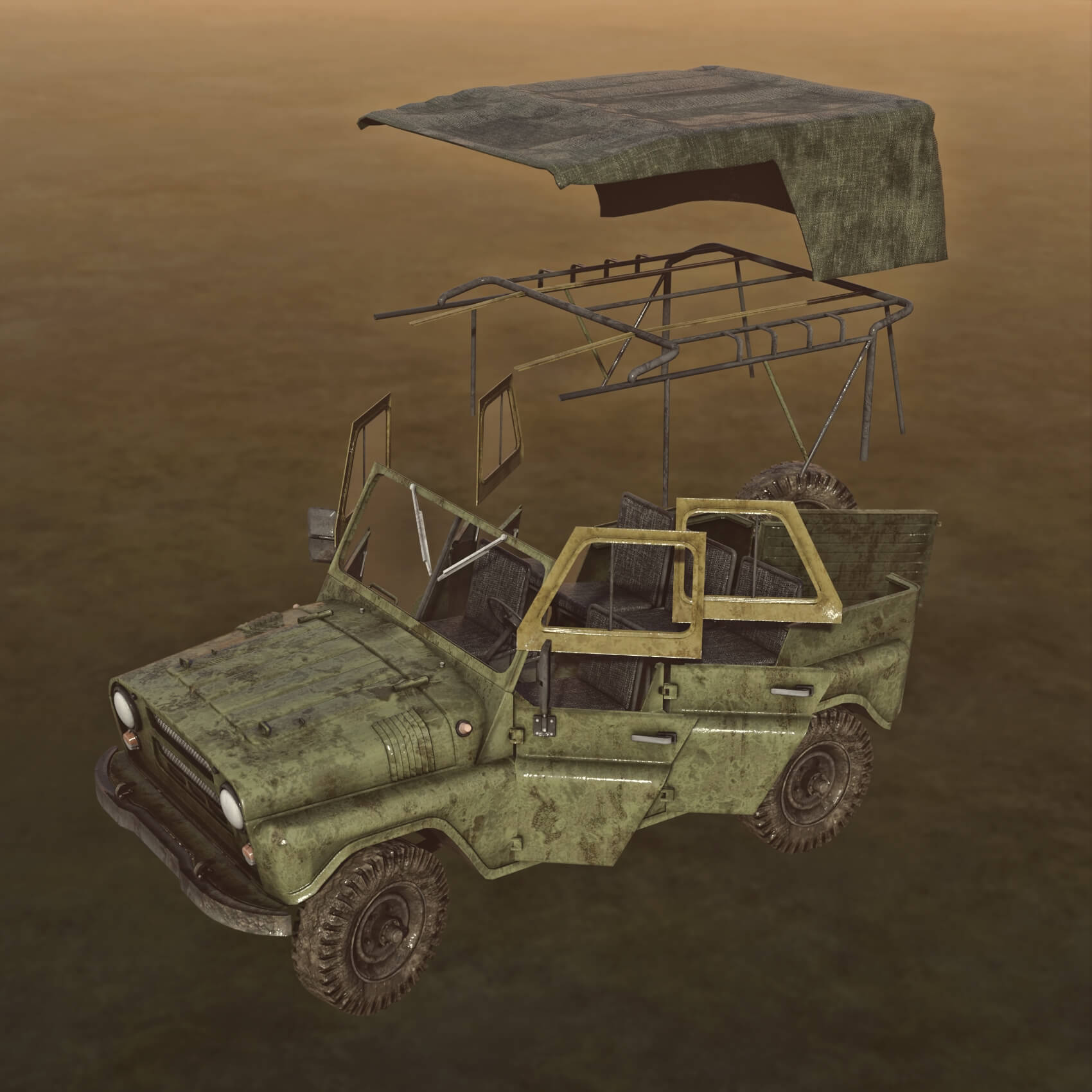 UAZ 469 Soviet Car for DAZ3D - Daz Content by Loriel