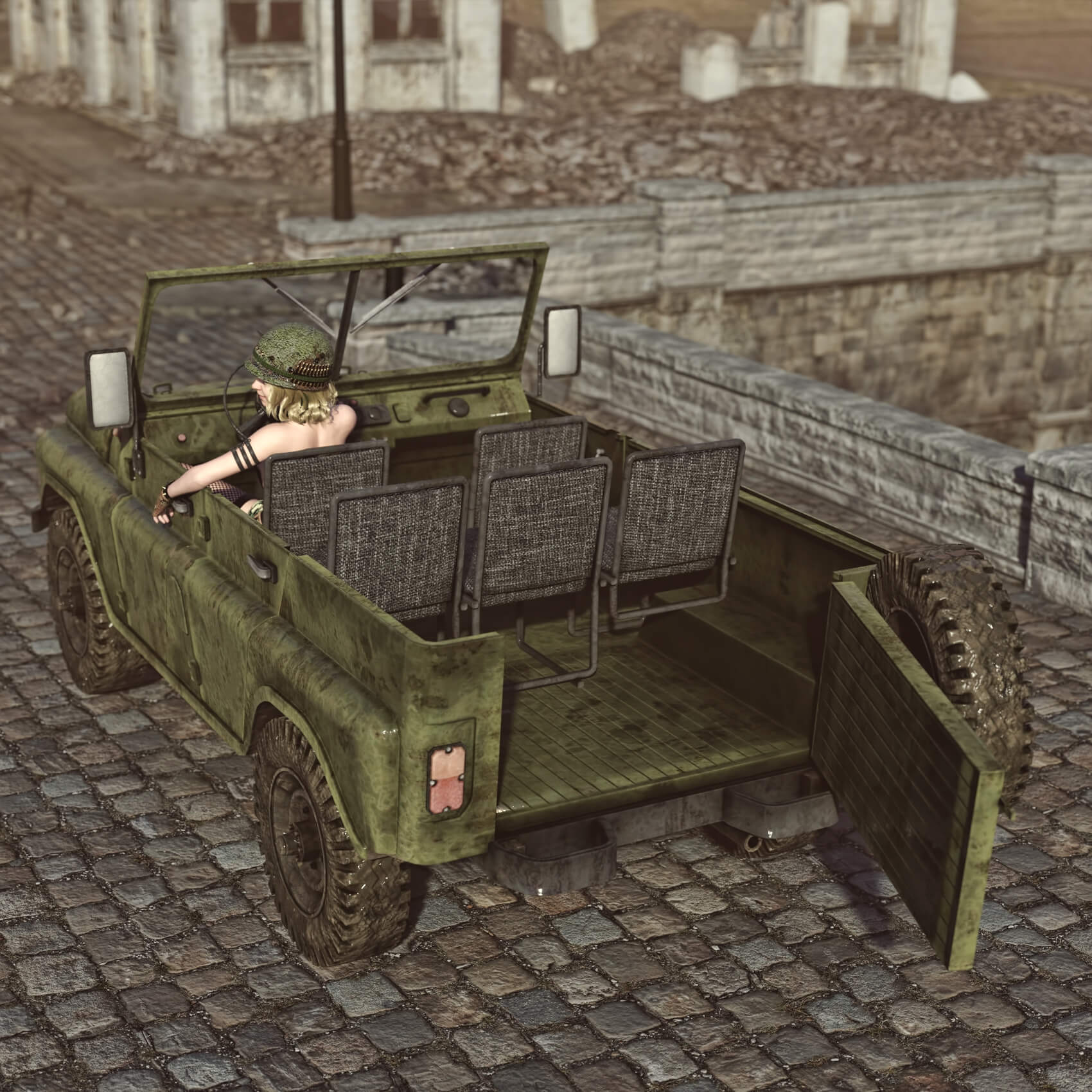 UAZ 469 Soviet Car for DAZ3D - Daz Content by Loriel
