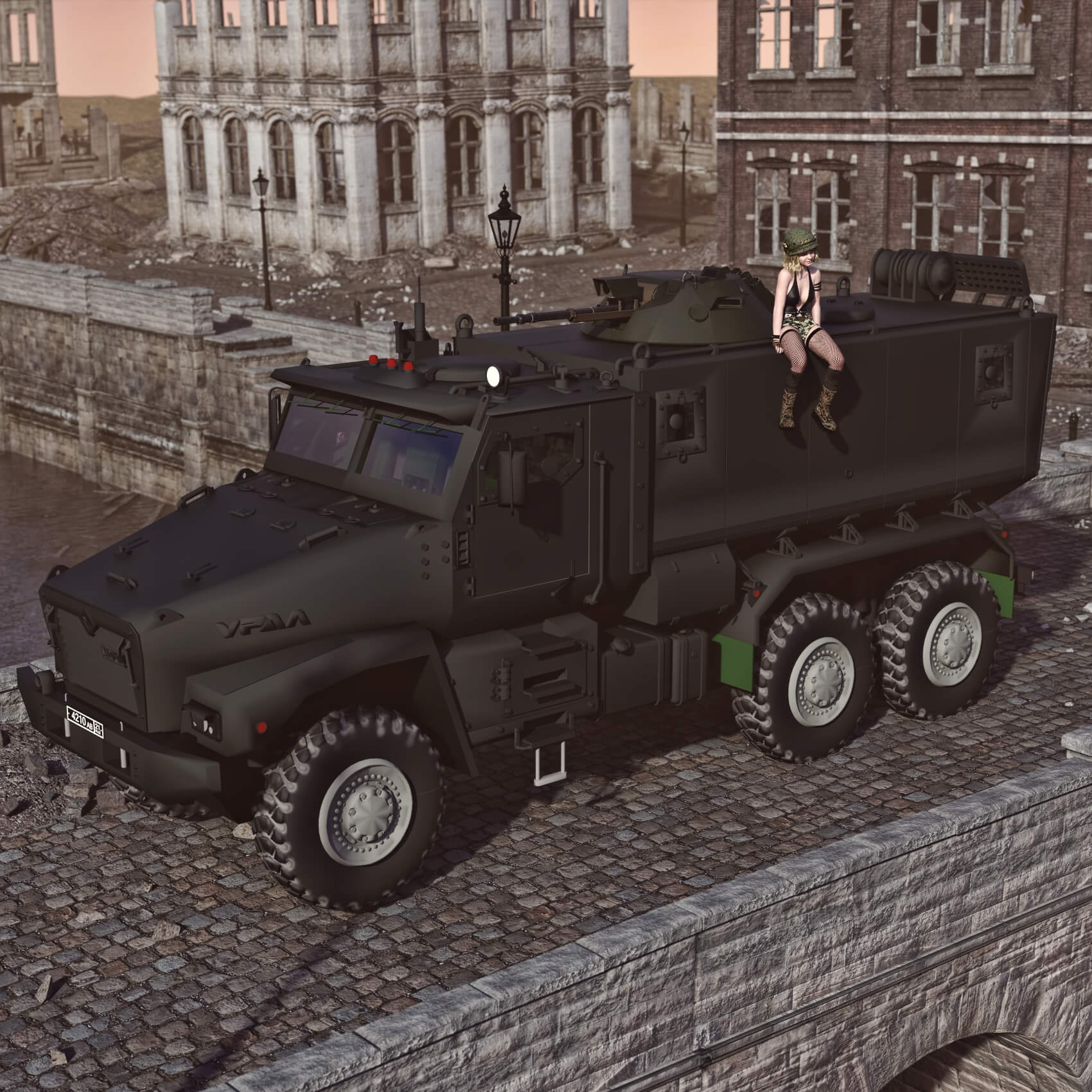 Ural Armored Vehicle for DAZ3D - Daz Content by Loriel